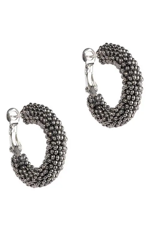 Deepa Gurnani Archie Hoop Earrings - Gunmetal