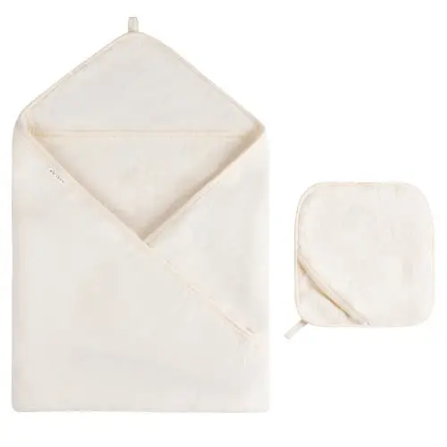 ELY'S & CO. Hooded Towel & Washcloth - Cream