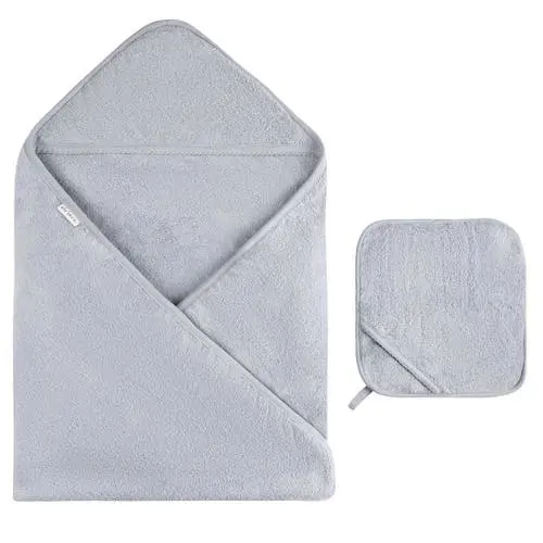 ELY'S & CO. Hooded Towel & Washcloth - Misty Blue