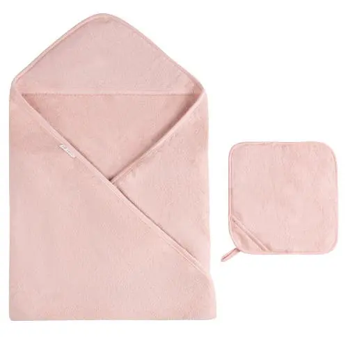 ELY'S & CO. Hooded Towel & Washcloth - Pink