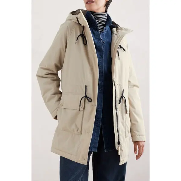SEASALT CORNWALL Cliff Castle Waterproof Hooded Coat - White
