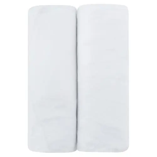 ELY'S & CO. Baby Fitted Bassinet Sheet 2 Pack - Solid White
