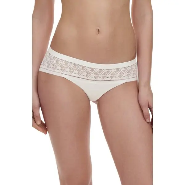 Chantelle Ace Lace Trim Hipster Panties - Milk-lw