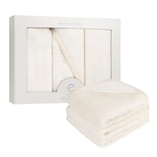ELY'S & CO. Baby Towel Wash Cloth 3 Pack - Cream