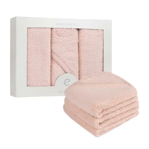 ELY'S & CO. Baby Towel Wash Cloth 3 Pack - Pink