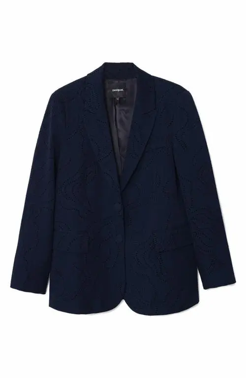 Desigual Floral Eyelet Blazer