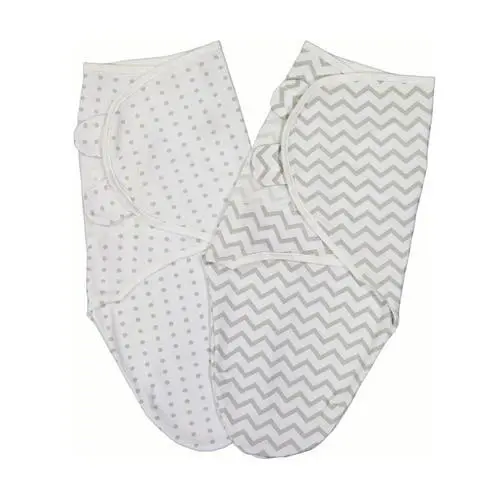 ELY'S & CO. Adjustable Swaddle Blanket 2 Pack - Grey Chevron & Polka Dot