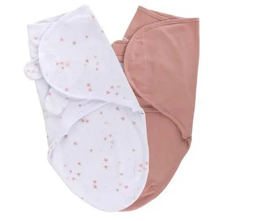 ELY'S & CO. Adjustable Swaddle Blanket 2 Pack - Pink Stars