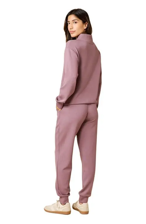SOFTIES Athleisure Dreamtech 1/4 Zip Jogger Set - Driftwood