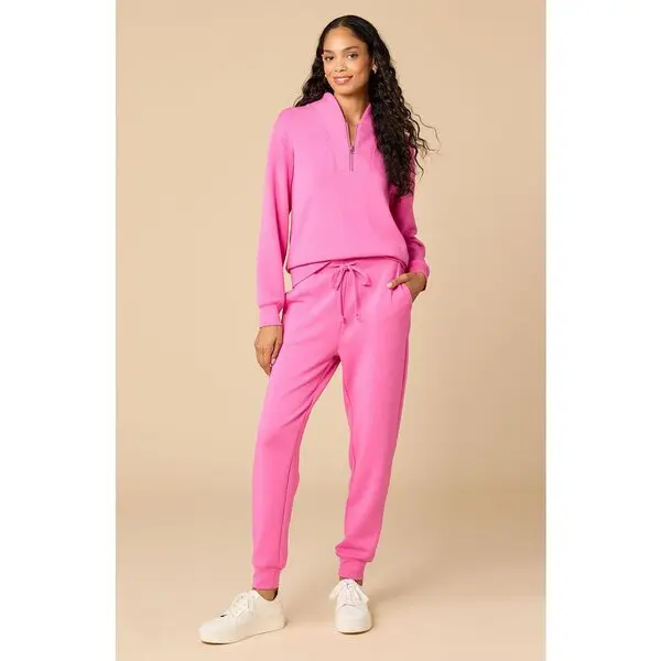 SOFTIES Athleisure Dreamtech 1/4 Zip Jogger Set - Fuchsia