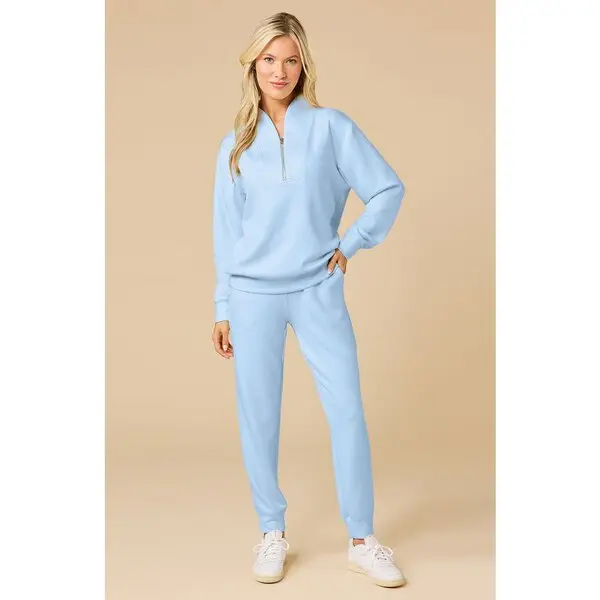SOFTIES Athleisure Dreamtech 1/4 Zip Jogger Set - Sky Blue