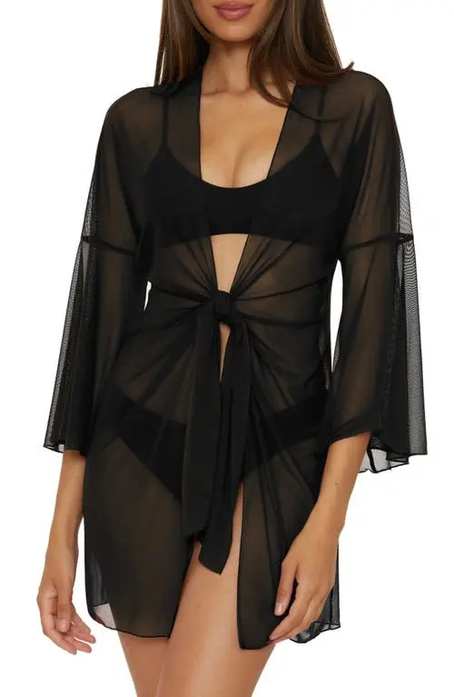 BECCA By Rebecca Virtue Muse Mesh Cover-up Jacket - Black