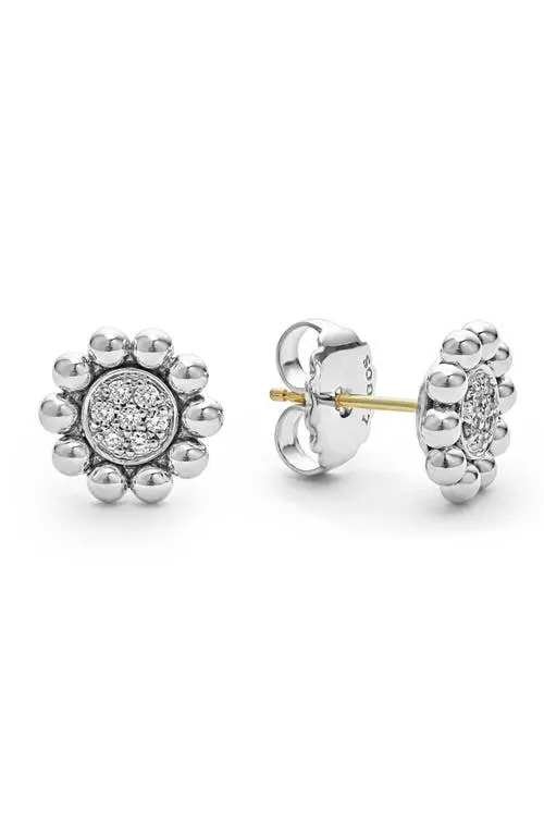 Lagos Caviar Spark Diamond Stud Earrings