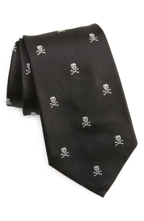 Ralph Lauren Purple Label Skull & Crossbones Neck Tie - Black
