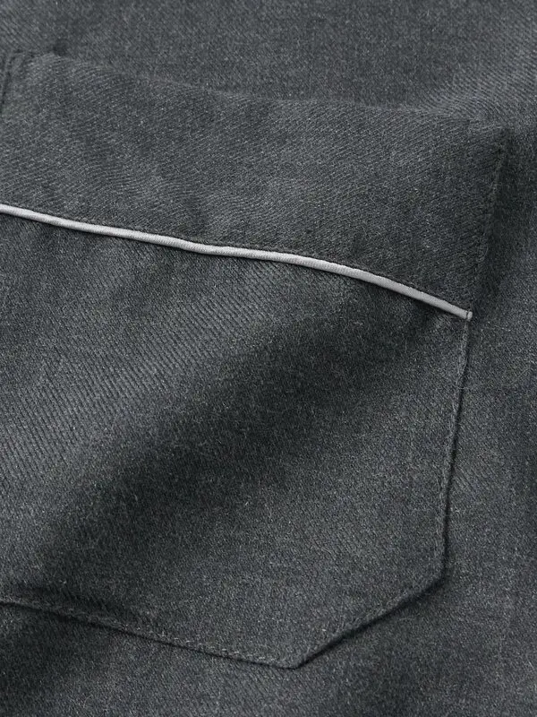 Thom Sweeney Camp-collar Cotton And Cashmere-blend Twill Pyjama Set