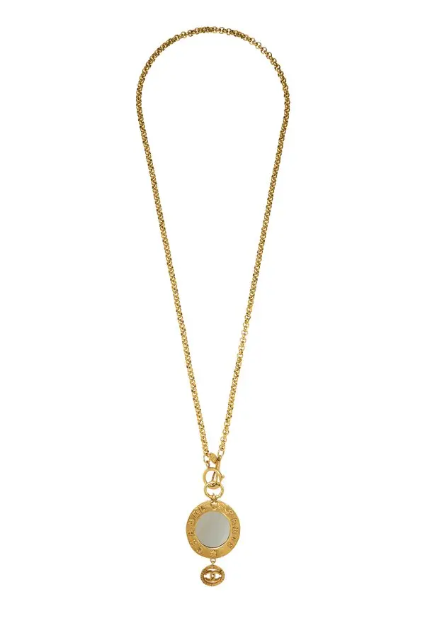 Chanel Mirror Pendant Necklace - Gold