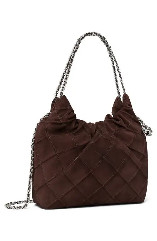 Tory Burch Fleming Suede Mini Hobo - Licorice