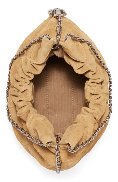Tory Burch Fleming Suede Mini Hobo - Stone