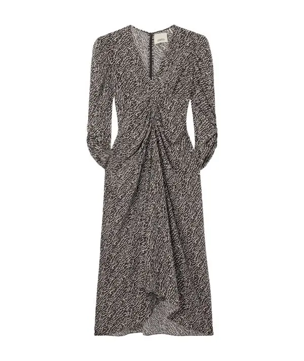 Isabel Marant Albini Gathered Printed Midi Dress