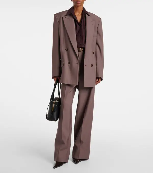 Stella McCartney Wide-leg Wool Pants - Grey