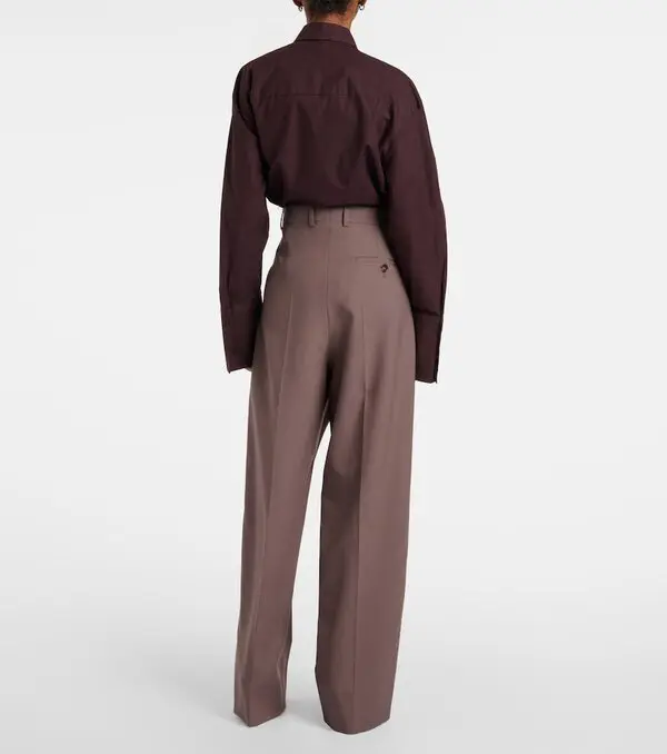 Stella McCartney Wide-leg Wool Pants - Grey