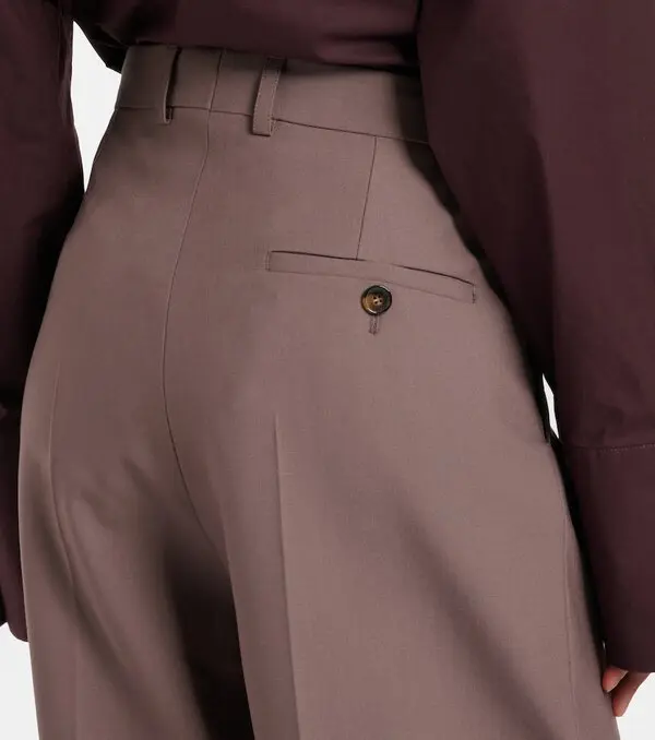 Stella McCartney Wide-leg Wool Pants - Grey
