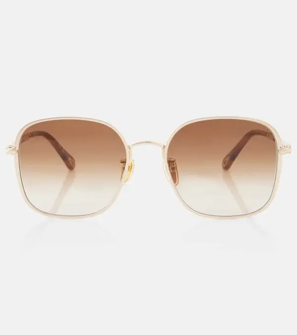 Chloé Scalloped Square Sunglasses - Brown