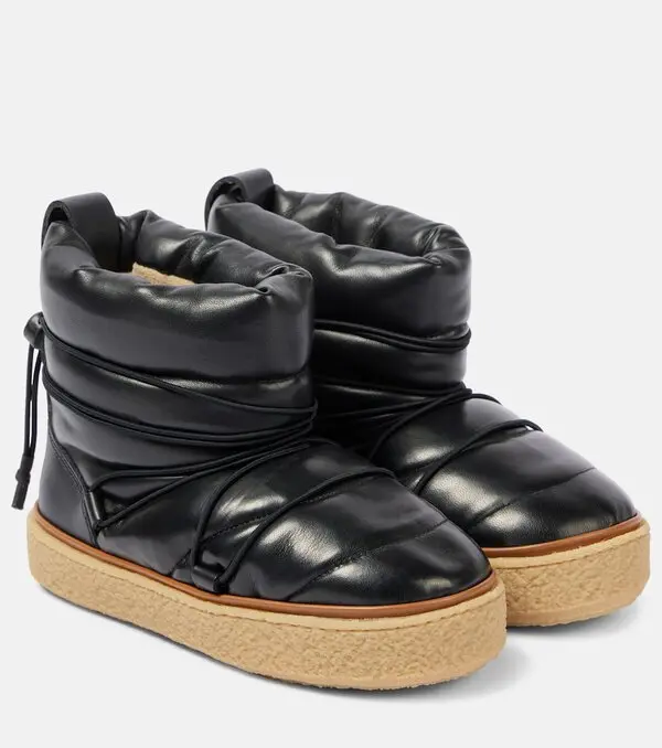 Isabel Marant Étoile Heta Leather Ankle Boots - Black
