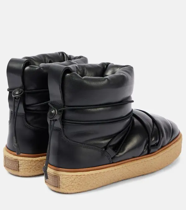 Isabel Marant Étoile Heta Leather Ankle Boots - Black