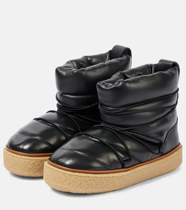 Isabel Marant Étoile Heta Leather Ankle Boots - Black