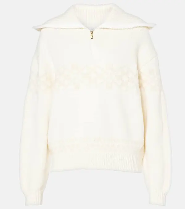 Bogner Elana Jacquard Wool-blend Half-zip Sweater