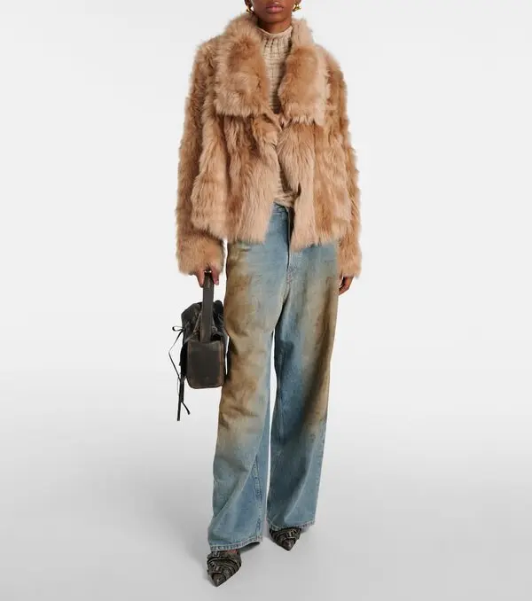 YVES SALOMON Shearling Jacket - Beige