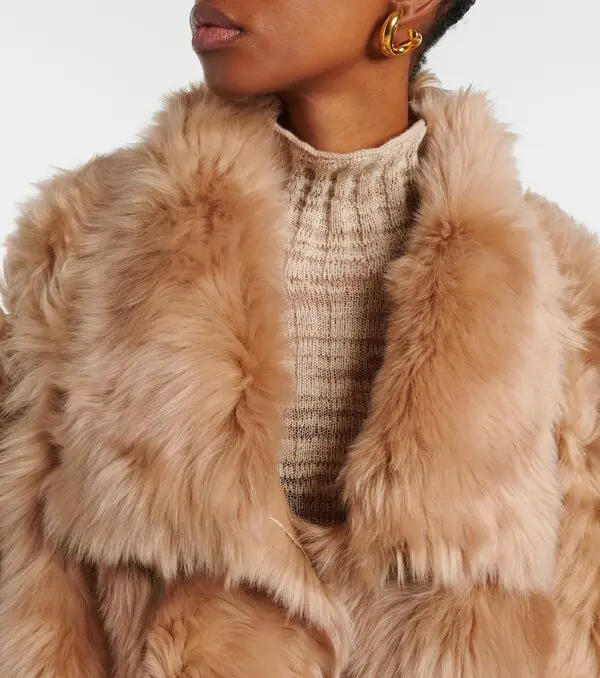 YVES SALOMON Shearling Jacket - Beige