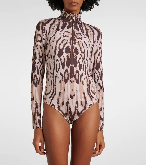 Bogner Viviane Animal-print Jersey Bodysuit