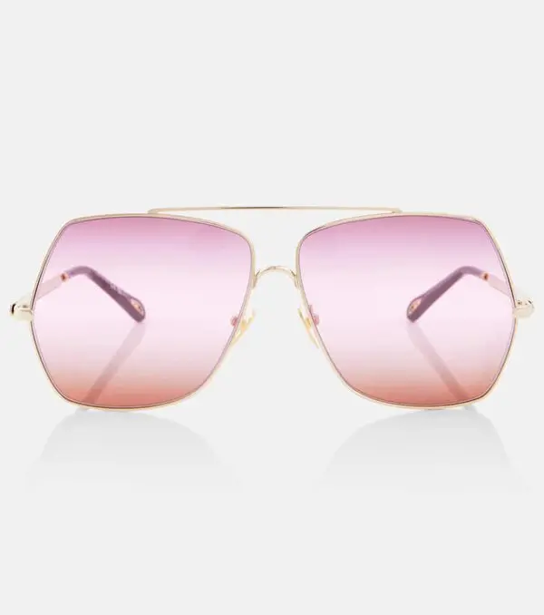 Chloé Aly Square Sunglasses - Red