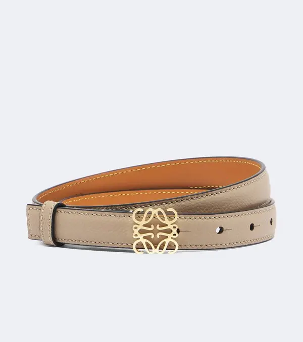 Loewe Anagram Leather Belt - Beige