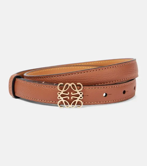 Loewe Anagram Leather Belt - Brown