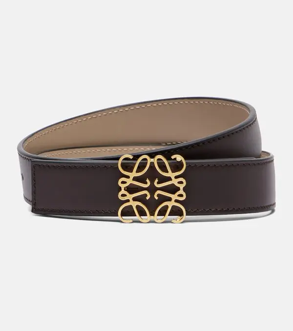 Loewe Anagram Leather Belt - Brown