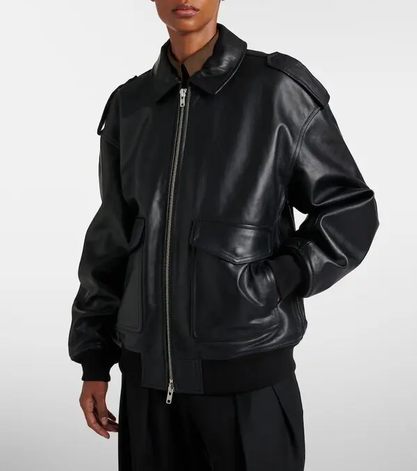 THE FRANKIE SHOP Viper Leather Jacket - Black