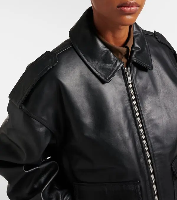 THE FRANKIE SHOP Viper Leather Jacket - Black