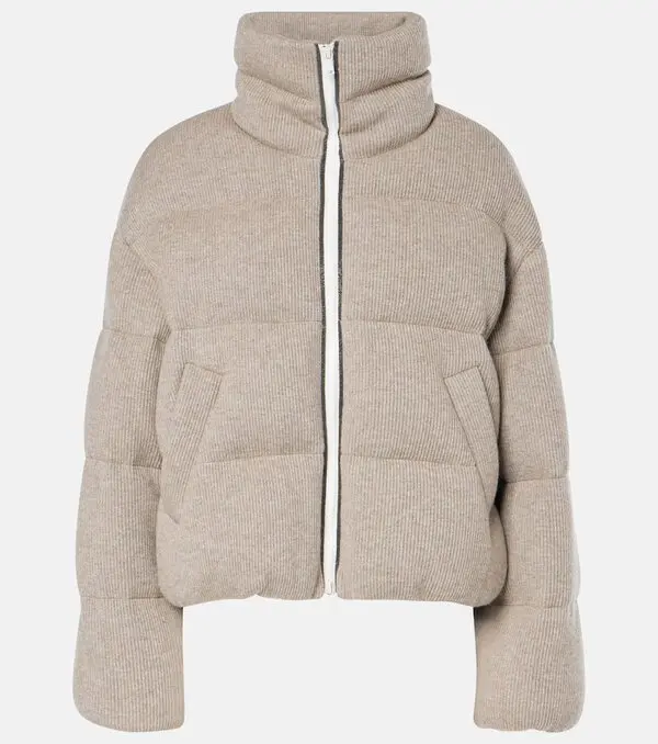 Buy Brunello Cucinelli Cashmere Down Jacket Grey At 20% Off