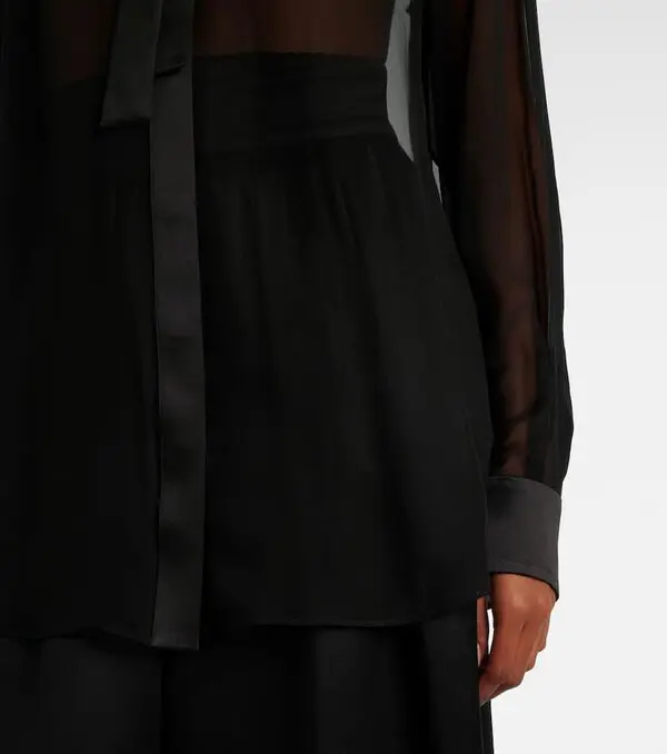 Dolce & Gabbana Tie-neck Silk Blouse - Black