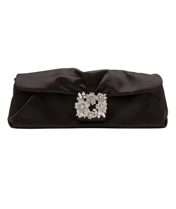 ROGER VIVIER Bouquet Strass Satin Clutch
