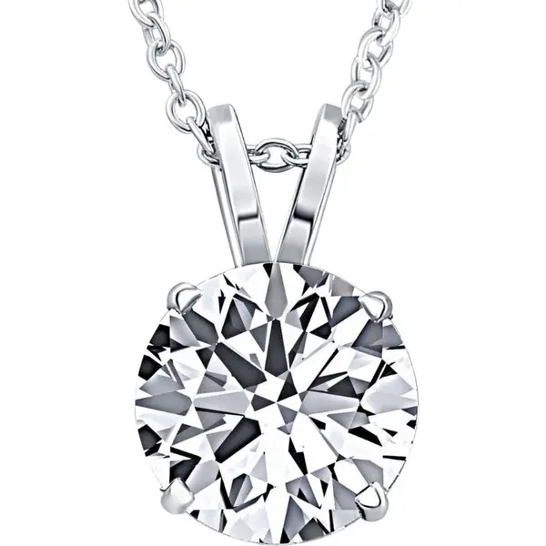BLISS DIAMOND 2ct Lab Grown Solitaire Necklace - 14k White Gold