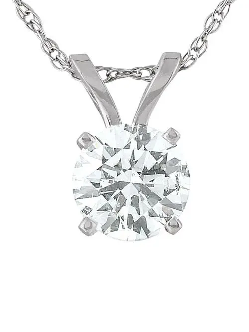 BLISS DIAMOND 1/2 Carat Solitaire Lab Grown Diamond Pendant - 14k White Gold