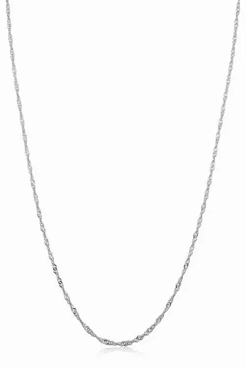 ORADINA 14k Gold Spirah Chain Necklace - White Gold