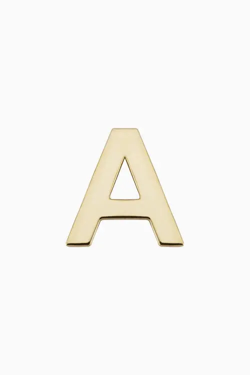 ORADINA 14k Gold Initial Stud Earring - Letter A