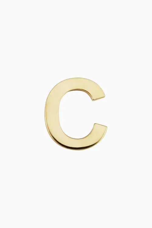 ORADINA 14k Gold Initial Stud Earring - Letter C