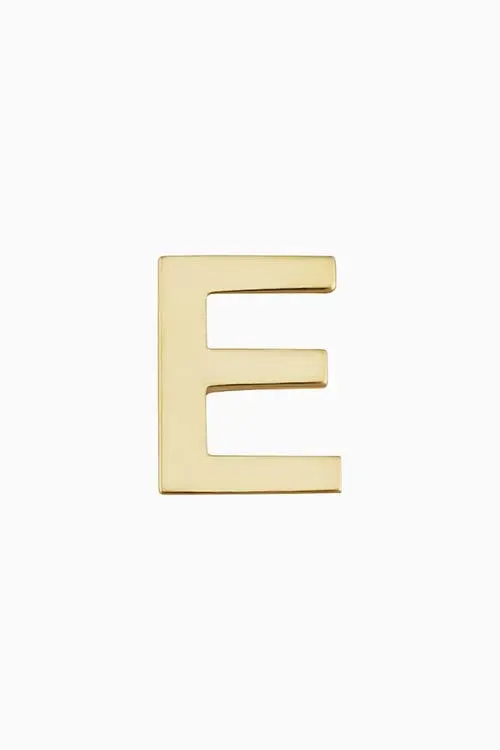 ORADINA 14k Gold Initial Stud Earring - Letter E