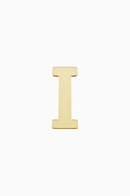 ORADINA 14k Gold Initial Stud Earring - Letter I